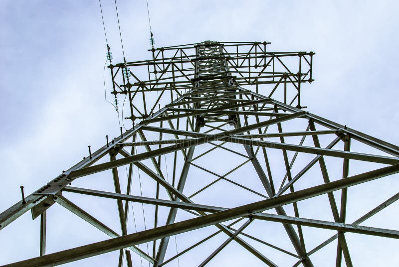Electrical Transmission Line Support Stock Image - Image of insulators ...