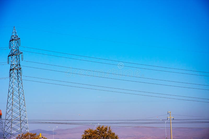 Electrical Transmission Lines and Wire in Afyon Stock Image - Image of ...