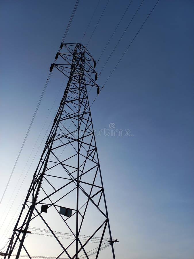 Electrical Transmission Tower Under Sky Stock Photo - Image of lighting ...