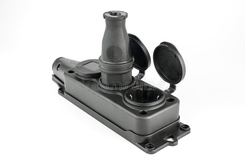 Electrical Triple Socket with Plug Stock Image - Image of current ...