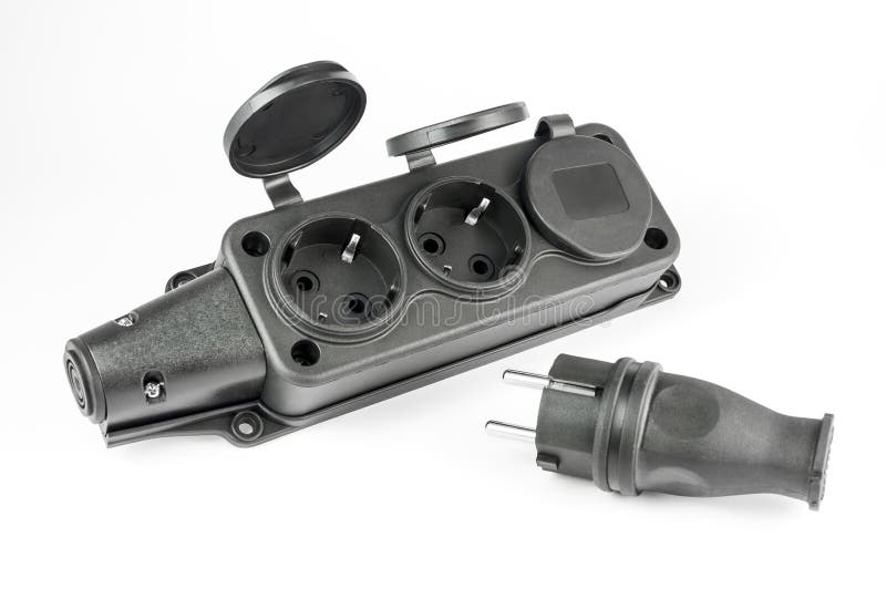 Electrical Triple Socket with Plug Stock Photo - Image of cord ...