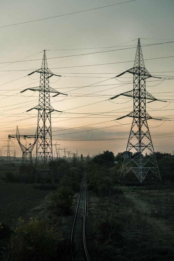 Electrical Urban Lines stock image. Image of generator - 236097291