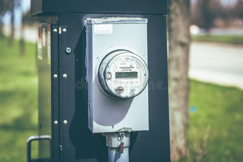 Electrical Utility Meter stock photo. Image of display - 182656718