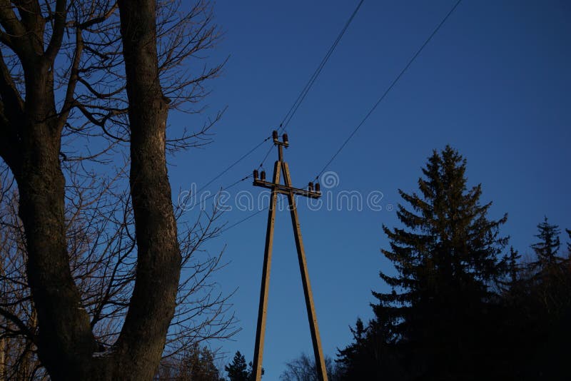 Electrical Utility Pole Captured in the Evening Stock Image - Image of ... Electrical Utility Pole Captured in the Evening Stock Image - Image of ...