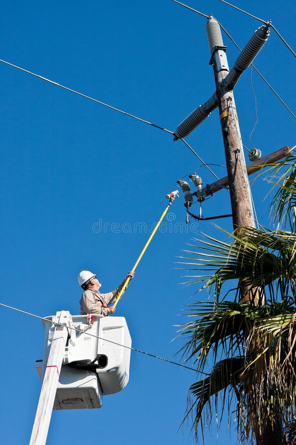 Electrical Utility Worker editorial stock photo. Image of picker - 25979963