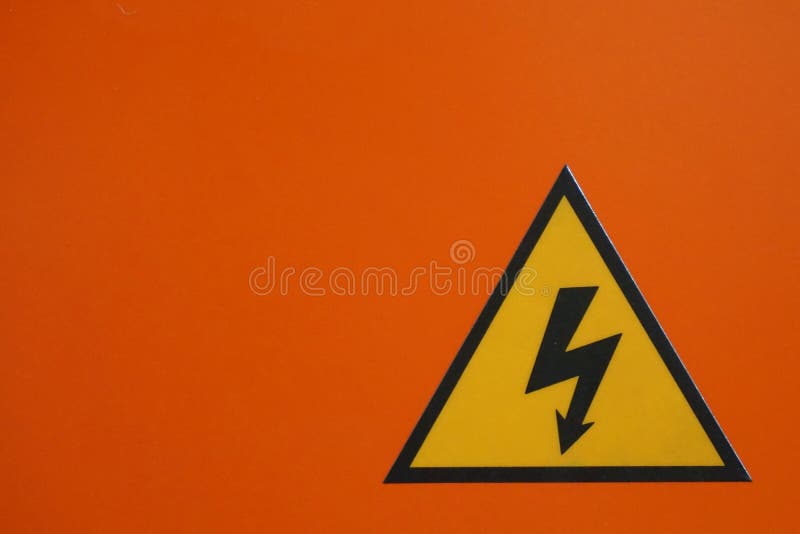 Electrical warning sign stock image. Image of orange - 92156045