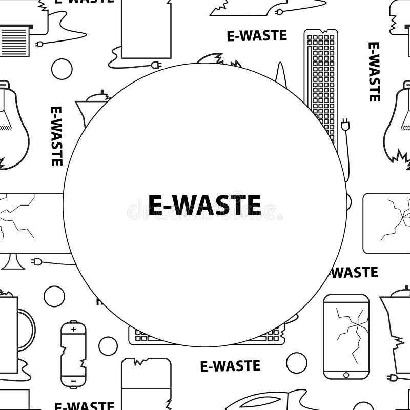 Electrical Waste Symbols Collection Stock Vector - Illustration of ...