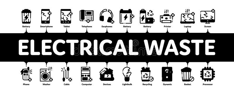 Electrical Waste Tools Minimal Infographic Banner Vector Stock Vector ...