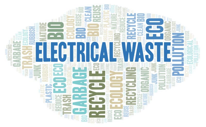 Electrical Waste Word Cloud Stock Illustration - Illustration of colors ...