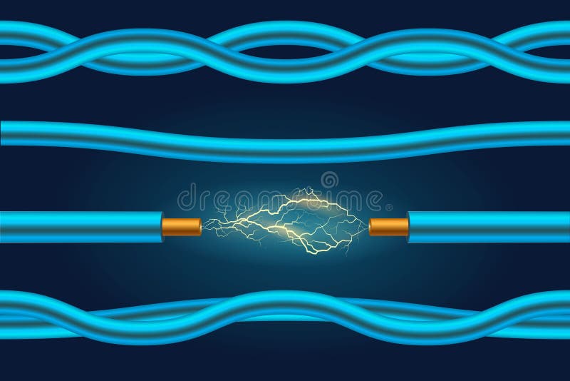 Electrical Wire Spark. stock vector. Illustration of conceptual - 62988928