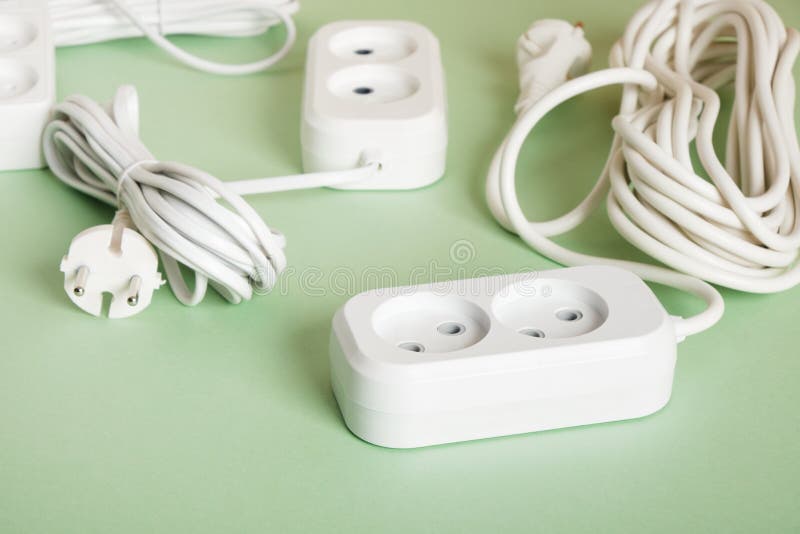 Electrical Wire and Plug, Mains Filter with Plug Connector Stock Image ...