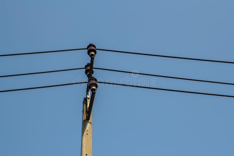 Electrical wire on pole stock photo. Image of connection - 79476072