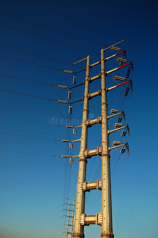 Wire Tower on Green Moutain Stock Image - Image of engineering ...