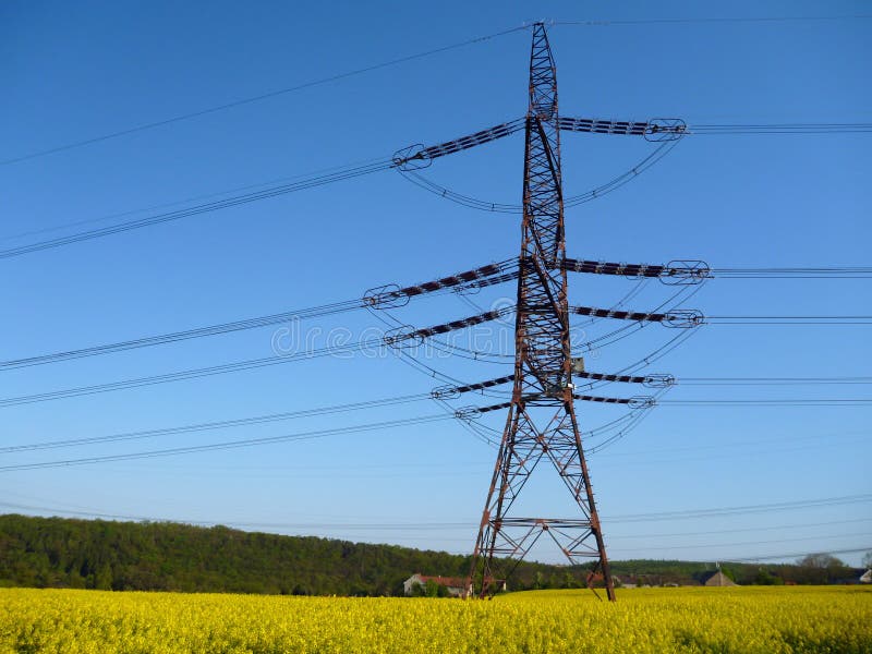 Electrical wire tower stock photo. Image of industry, gold - 7292466