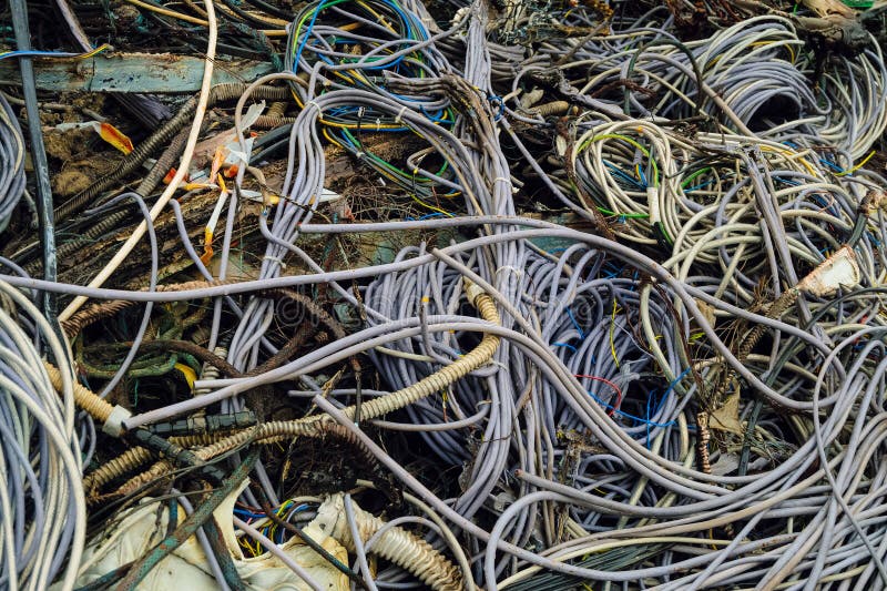 Electrical Wire Waste. Non-ferrous Scrap Metal Stock Image - Image of ...