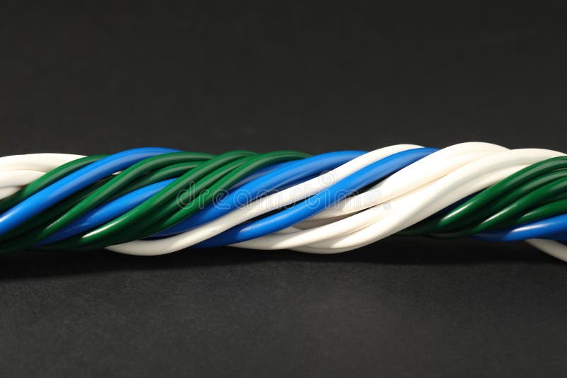 Electrical Wires on Black Background, Closeup View Stock Image - Image ...