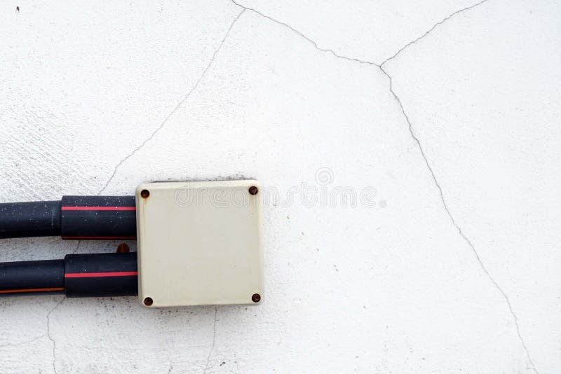 A Electrical Wires and Electrical Box on the White Wall, Electrical ...