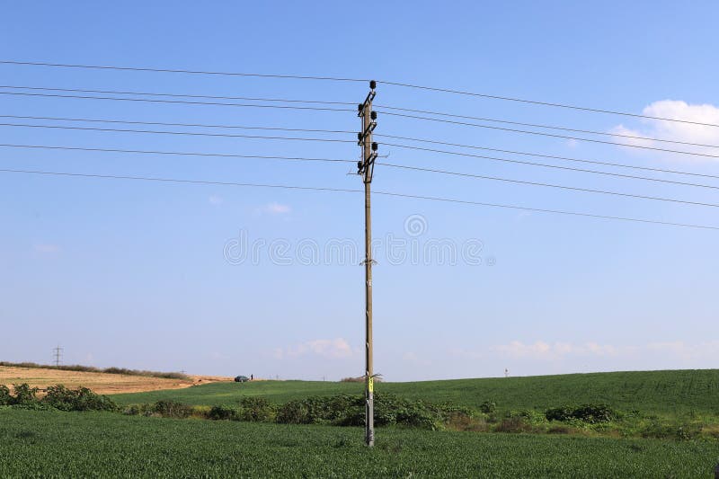 Electrical Wires that Carry High Voltage Current. Stock Image - Image ...