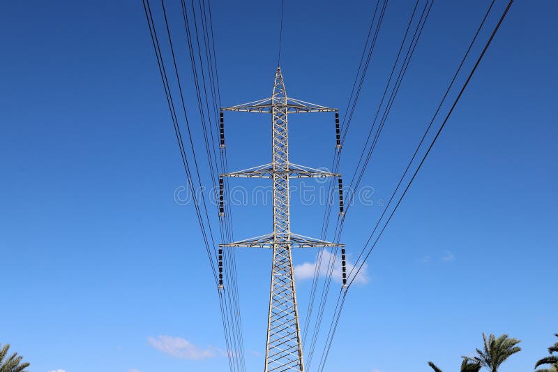 Electrical Wires that Carry High Voltage Current. Stock Image - Image ...