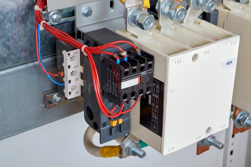 The Electrical Wires are Connected To the Side Additional Contacts of a ...