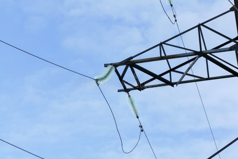 Electrical Wires Hanging on the Electric Poles Stock Photo - Image of ...