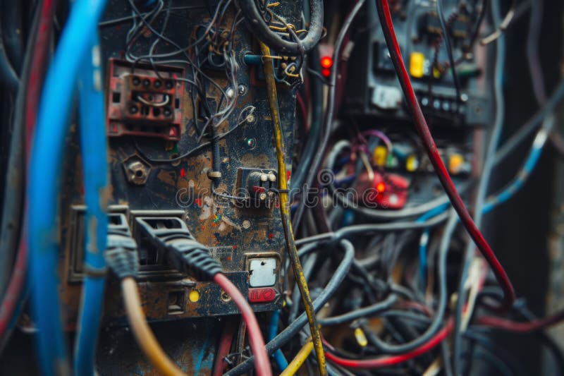 The Electrical Wires in the Phone Line Box Look Messy. Neural Network ...