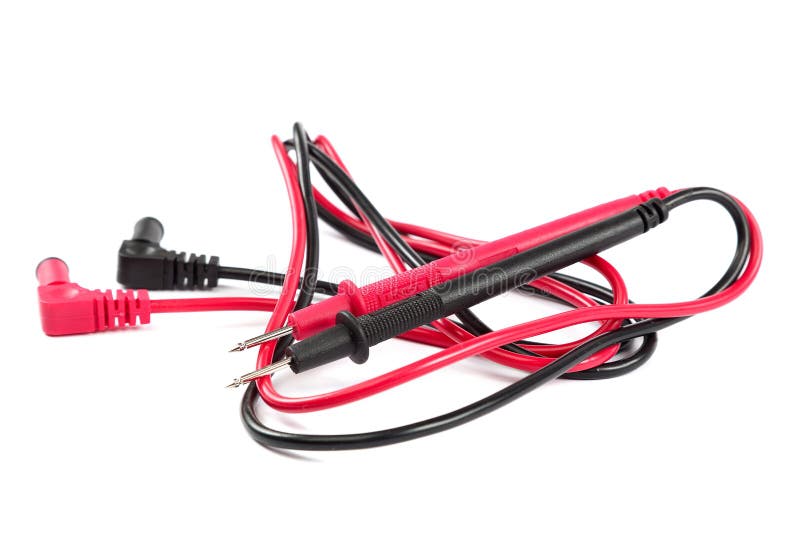 Electrical Wires with Probes on White Background. Stock Photo - Image ...