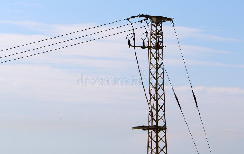 Electrical Wires on the Support Which is Electricity Stock Photo ...