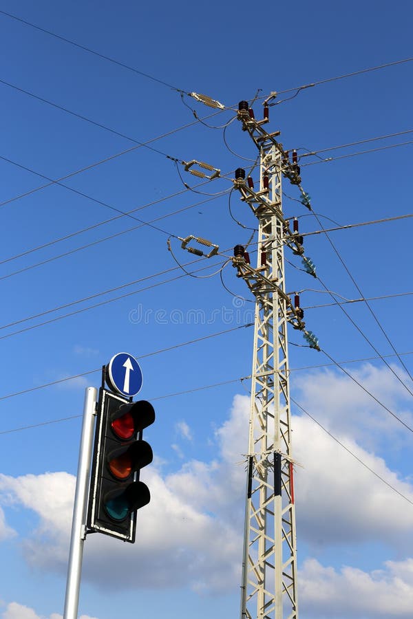 Electrical Wires on the Support Which is Electricity Stock Image ...