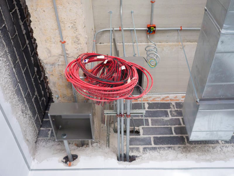 Electrical Wires and Telecommunication Cable Stock Photo - Image of ...