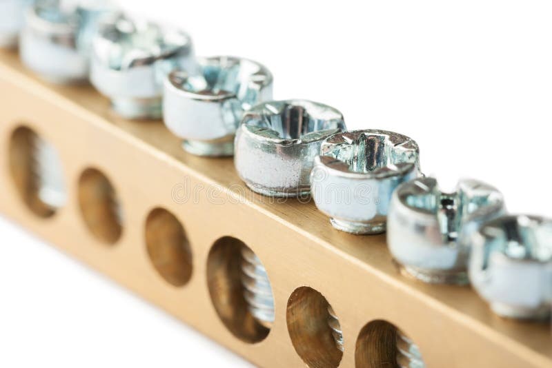 Electrical Wires with Terminal Blocks Stock Image - Image of black ...