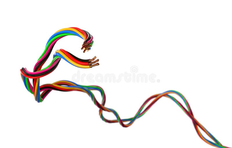 Electrical Wires on White Background Stock Illustration - Illustration ...