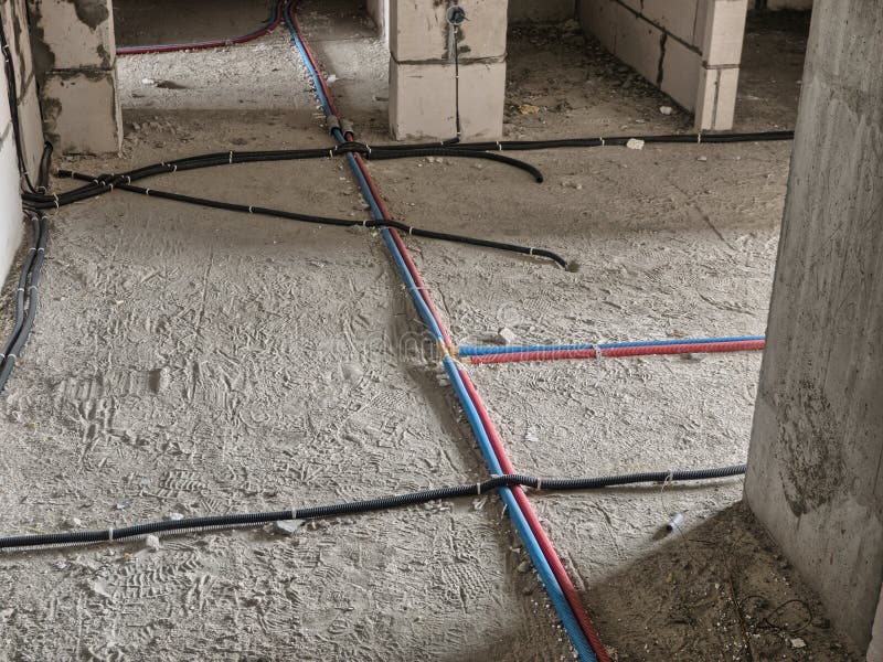 Electrical Wiring on the Floor Stock Image - Image of insulation ...