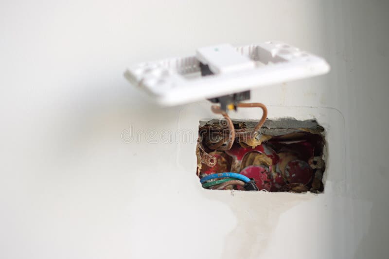 Electrical Wiring Installation Cables for Socket. Renovation, Repair ...