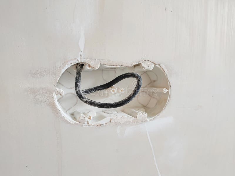 Electrical Wiring Installation, Plastic Boxes and Cables for Outlet ...