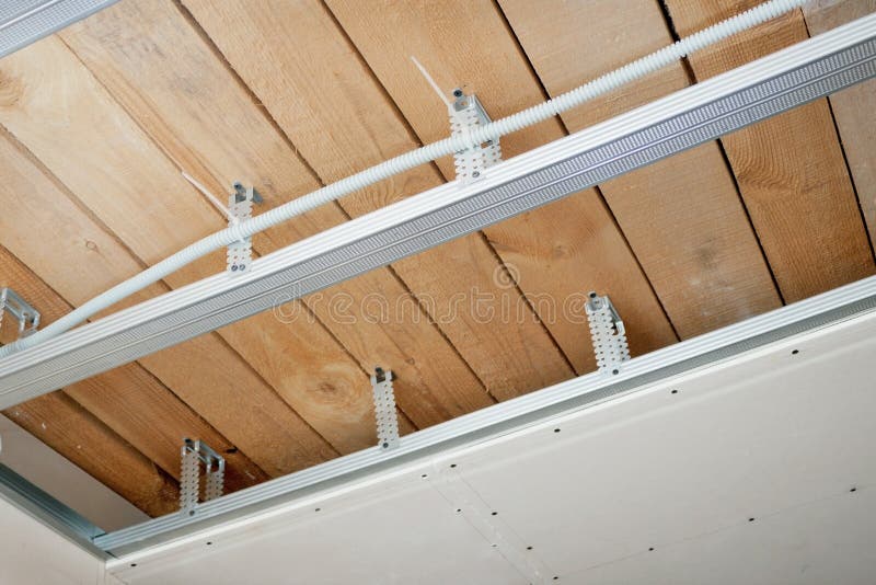 Electrical Wiring Installed in the Ceiling Stock Image - Image of home ...