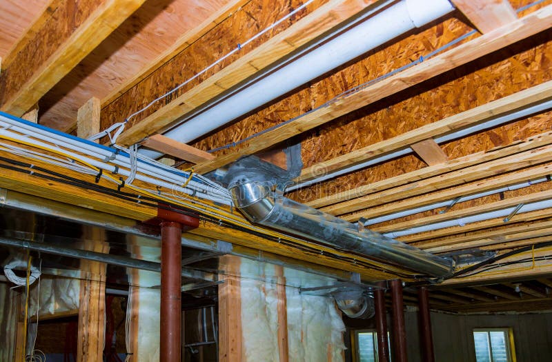 Electrical Wiring in Walls of New Home Construction Stock Image - Image ...