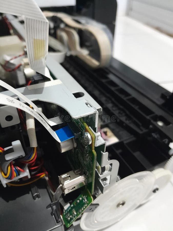Electrical Wiring Lines in the Printer Machine Stock Photo - Image of ...