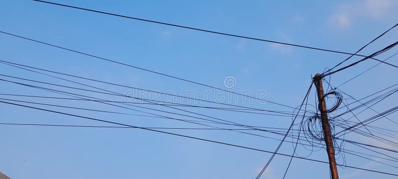 Electrical Wiring Looks Chaotic and Dangerous Stock Photo - Image of ...