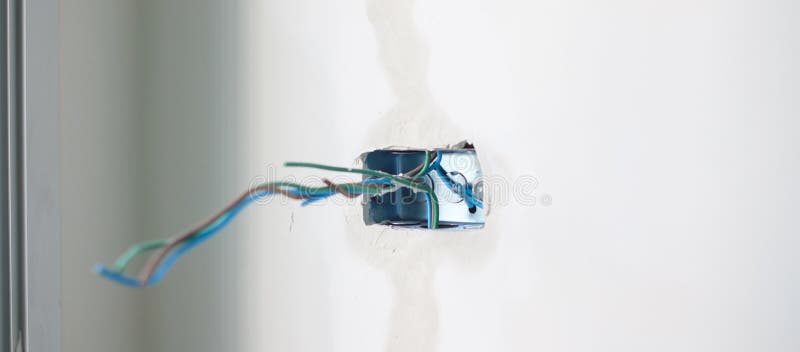 Electrical Wiring Under Plaster, Hidden Installation Cables for Socket ...