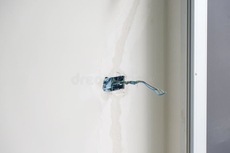 Electrical Wiring Under Plaster, Hidden Installation Cables for Socket ...