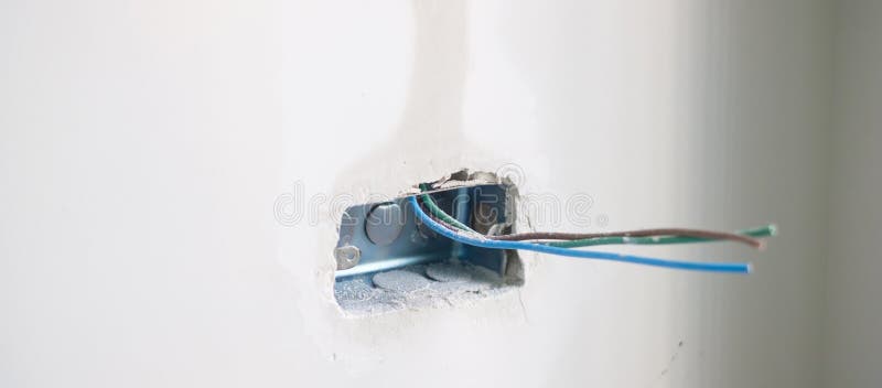 Electrical Wiring Under Plaster, Hidden Installation Cables for Socket ...