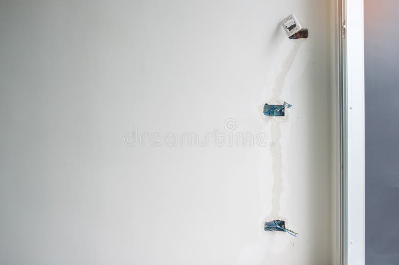 Electrical Wiring Under Plaster, Hidden Installation Cables for Socket ...