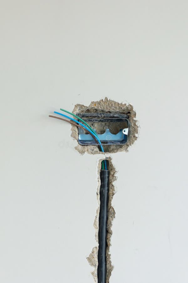 Electrical Wiring Under Plaster, Hidden Installation Cables for Socket ...