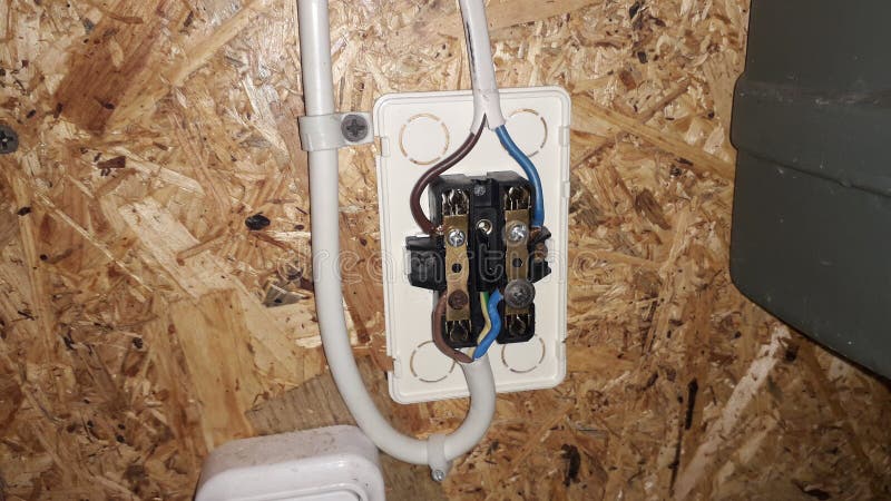 Electrical Wiring of Wires, Sockets and Lamps in the Interior of the ...