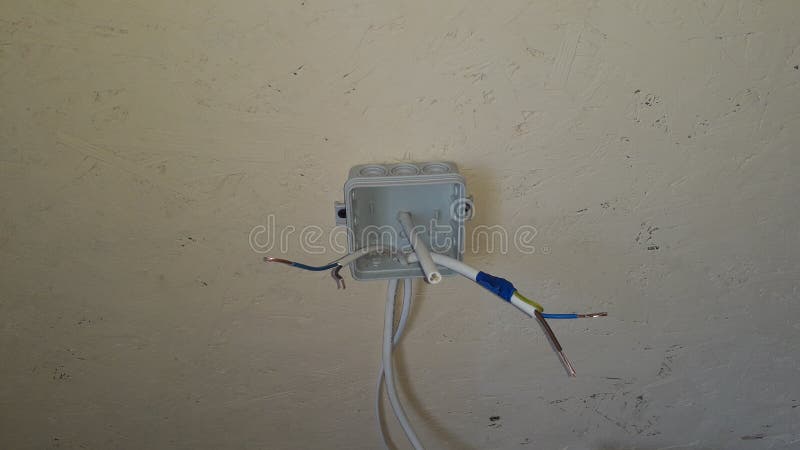 Electrical Wiring of Wires, Sockets and Lamps in the Interior of the ...