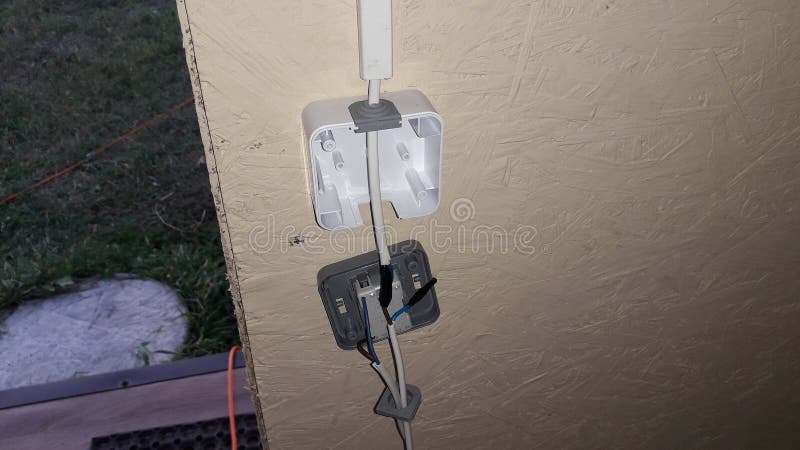 Electrical Wiring of Wires, Sockets and Lamps in the Interior of the ...