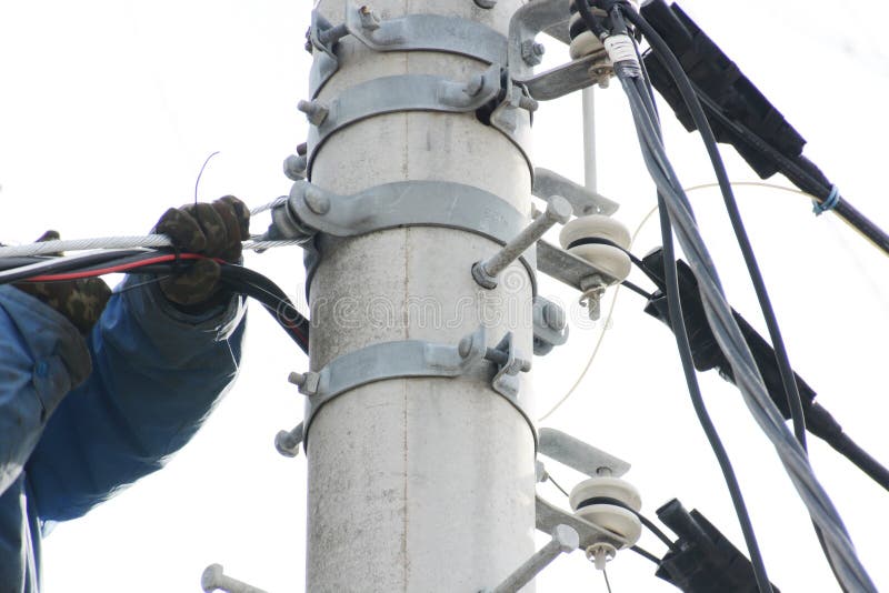 Electrical wiring work stock photo. Image of lineman - 137551468