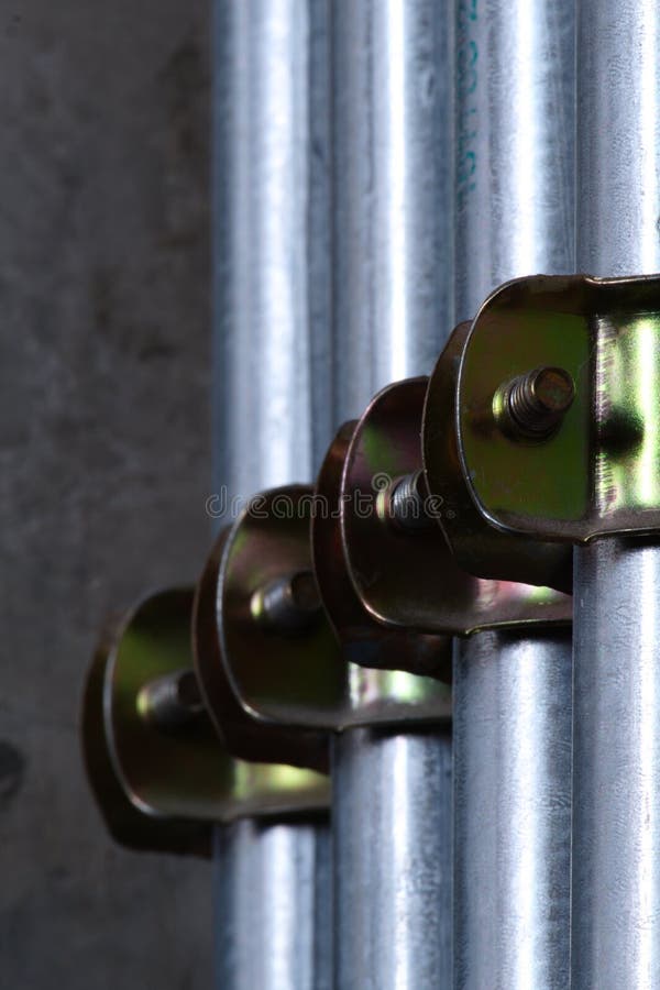 Electrical Wiring Work in a Steel Pipe of a House with a Loft Style ...