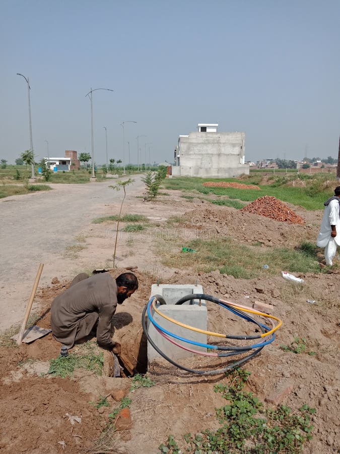 Electrical Work on Construction Site Editorial Photography - Image of ...